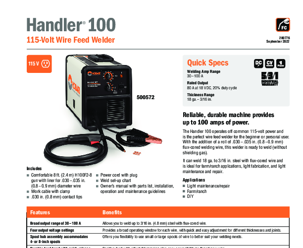 Miller Hobart Handler 100 - Josef Gas