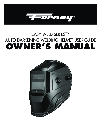 Welding Helmet ADF 9-13 Black Matte Forney 3.62"x1.65" - Josef Gas