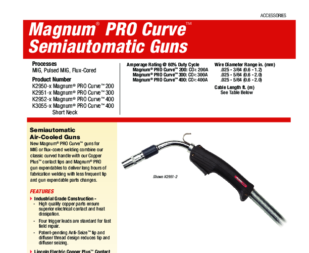 Mig Gun Magnum Pro Curve 400 15ft Ready pack - Josef Gas