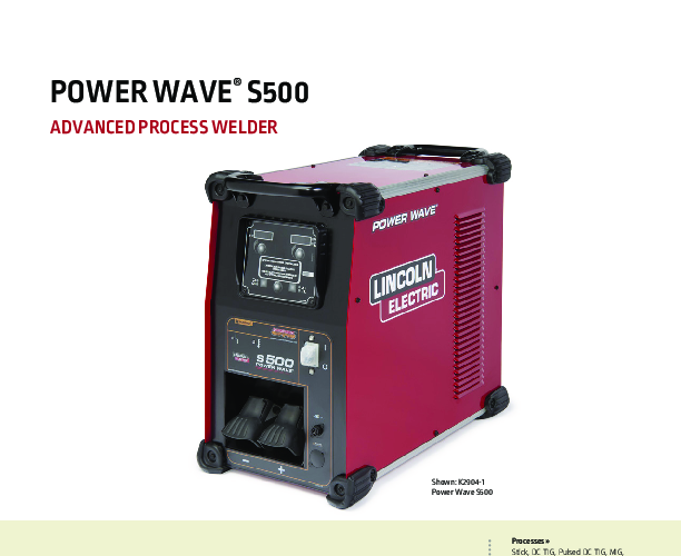 Power Wave® S500 CE Advanced Process Welder - Josef Gas