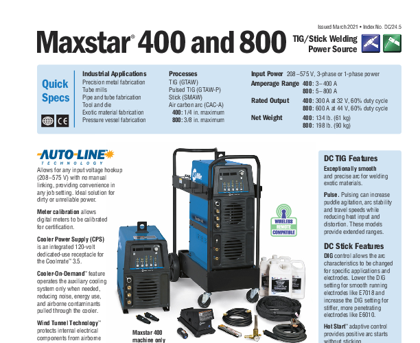 MAXSTAR 400 (AUTO-LINE 208-575 V) - Josef Gas