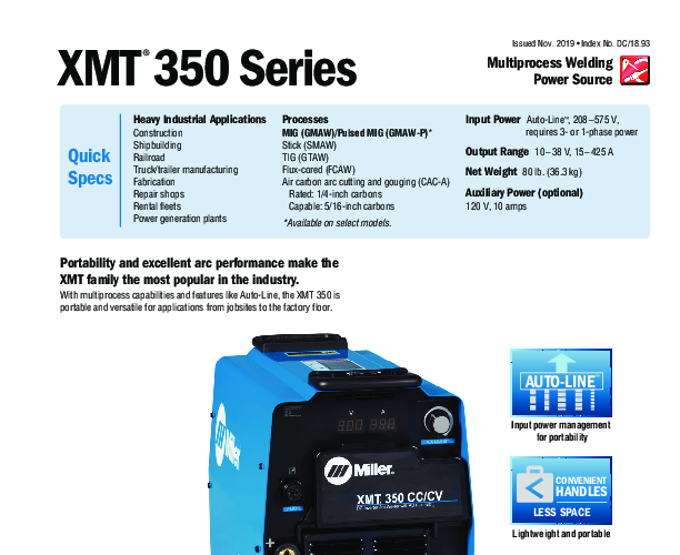 Miller XMT 350 cc/cv Mig Runner Package - Josef Gas