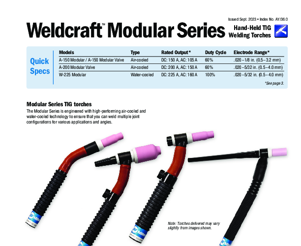 Weldcraft W-225 Mod Tig Torch Body-Miller - Josef Gas